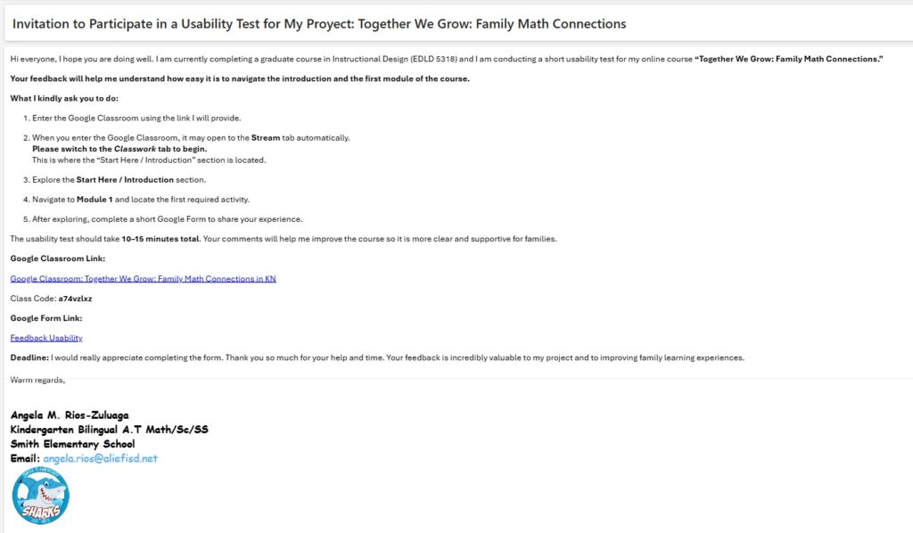 USABILITY TESTING & REFLECTION – EDLD 5318 – Digital Explorers